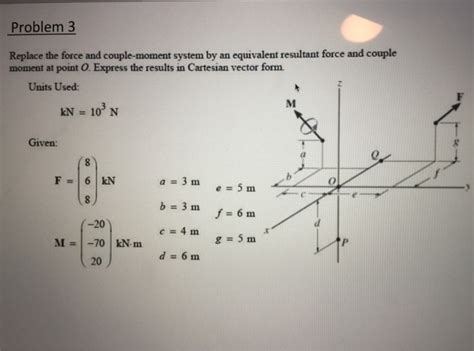 Solved Replace The Force And Couple Moment System By An Chegg