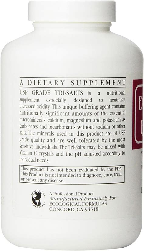 Ecological Formulas Tri Salts 200 Grams Holistique Medicine