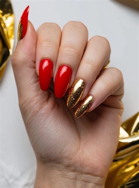 16 Red And Gold Wedding Nails Dazzling Ideas For Your Big Day