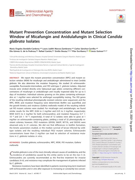 Pdf Mutant Prevention Concentration And Mutant Selection Window Of