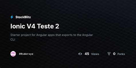 Ionic V Teste Stackblitz