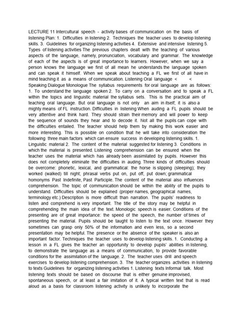Lecture 11 Intercultural Speech Activity Bases Of Communication On