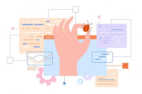 Premium Vector Hand Bug Fixing Technical Programmer Fix Leak