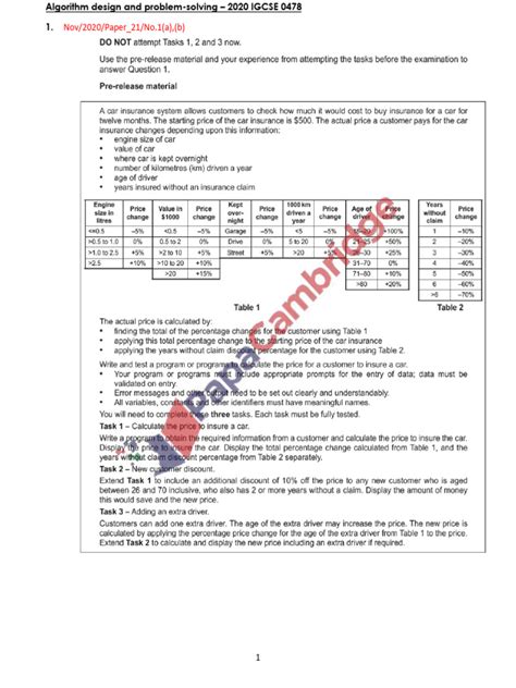 2020 Algorithm Design And Problem Solving Igcse 0478 Pdf