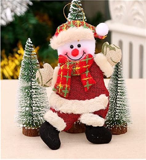 Enfeite de Árvore de Natal Papai Noel Boneco de Neve e Urso