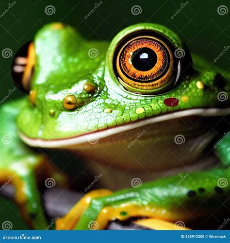 Disparo De Cerca De Una Rana Con Ojos Grandes Foto De Archivo Imagen