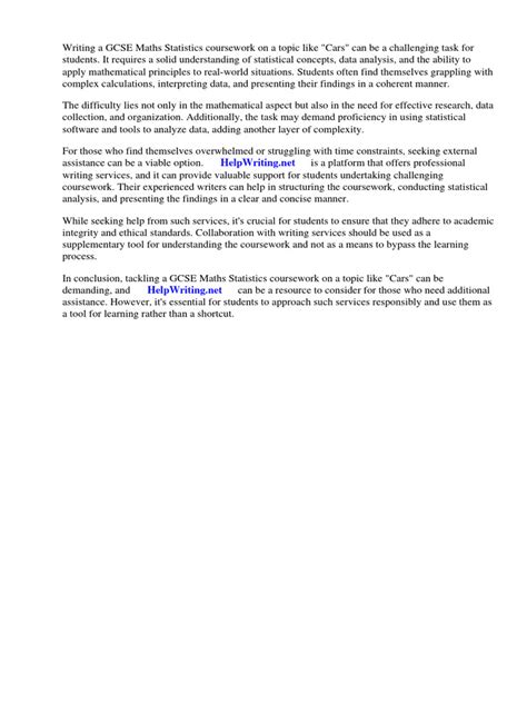 Gcse Maths Statistics Coursework Cars Pdf Fuel Economy In
