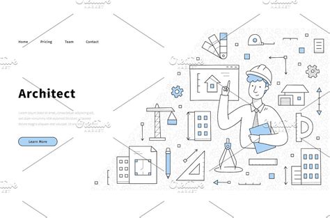 Architect Banner With Man Engineer Graphic Design Trends Engineering