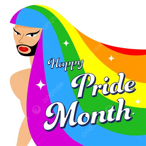 무지개 머리를 가진 Lgbt 사람 수염 게이 프라이드 Lgbtq 개념 어두운 벡터 다채로운 그림 스티커에 고립 Lgbt 배경