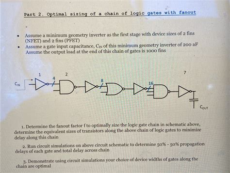 solved part 2 optimal sizing of a chain of logic gates with fanout