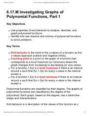 6 17 M Lesson Investigating Graphs Of Polynomial Functions Part 1 Pdf