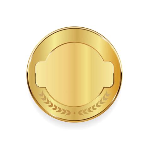 Premium Vector Realistic Round Shiny Blank Gold Award Badge Vector
