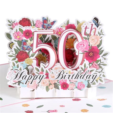 Homanga 50th Birthday Pop Up Card Happy 50th Birthday Card Desertcart