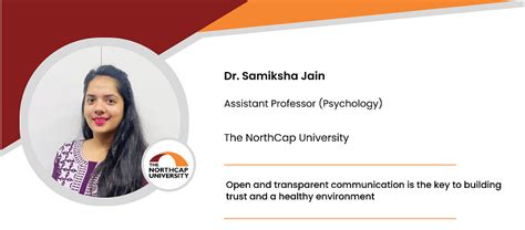 The Northcap University Dr Samiksha Jain Assistant Professor