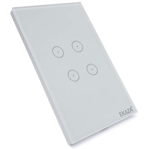 interruptor inteligente wifi 4 botão touch screen automação shopee brasil