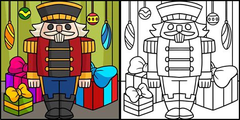 Nutcracker Coloring Page Colored Illustration 11416445 Vector Art At