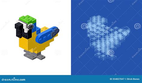 Parrot Blueprint Project Idea And Implementation Vector Stock Illustration Illustration Of