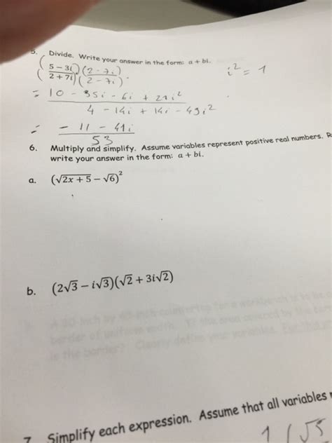 Solved Divide Write Your Answer In The Form A Bi Chegg