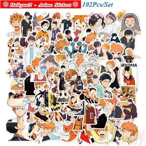 102pcs Set Haikyuu Series B Anime Stickers Diy Fashion Doodle