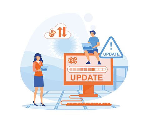 Showing People Update Operating System Suitable For Landing Page Ui