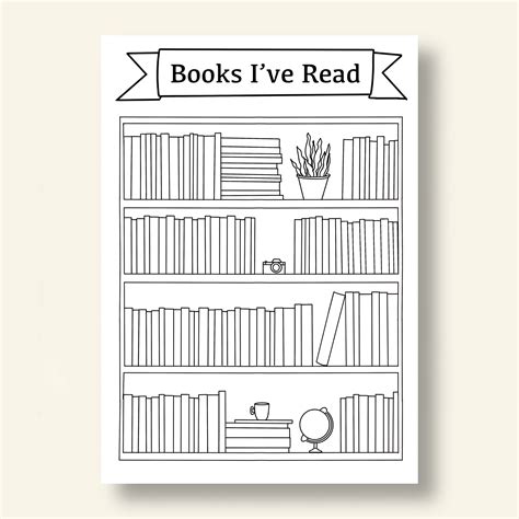Printable Bookshelf Reading Log