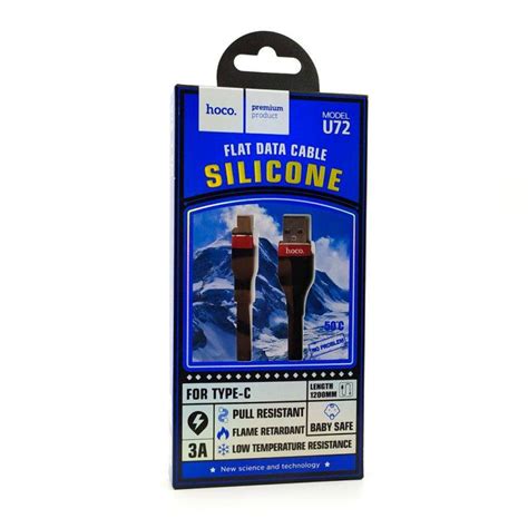 ᐉ Кабель Hoco U72 сверхпрочный силиконовый Usb Type C Black 17409