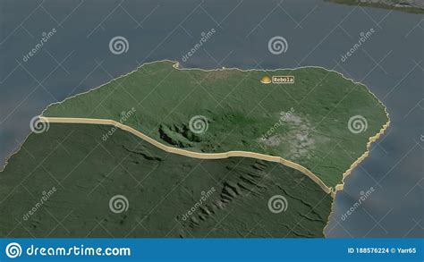 Bioko Norte Equatorial Guinea Extruded With Capital Satellite Stock