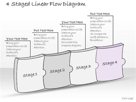 Business Ppt Diagram Staged Linear Flow Diagram Powerpoint Template PowerPoint