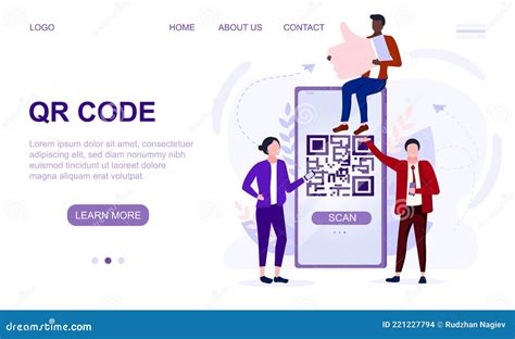 Male And Female Characters Are Using Smartphone And Scan Qr Code For Payment Stock Vector