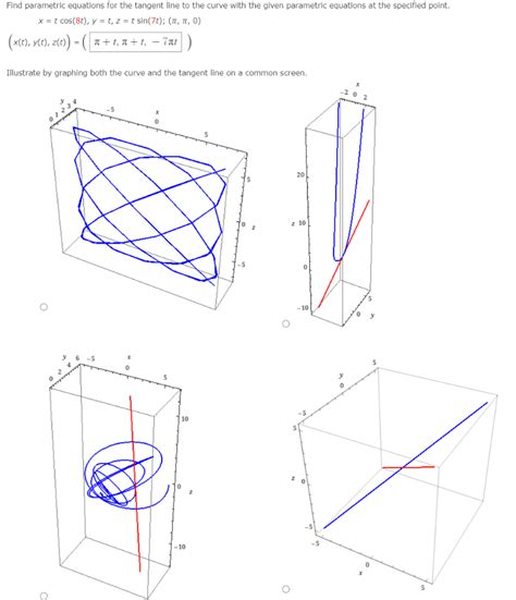 Solved Find Parametric Equations For The Tangent Line To The Chegg Com