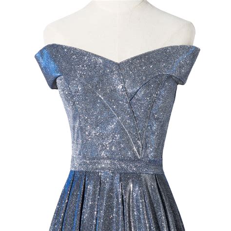 Plus Size Metallic Silver Off Shoulder Evening Dress Hello Curve