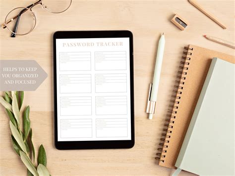 Simple Beige Password Tracker Keeper Log Organizer Digital Pdf Etsy