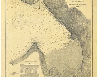 Puget Sound Nautical Map Washington PC Big Area
