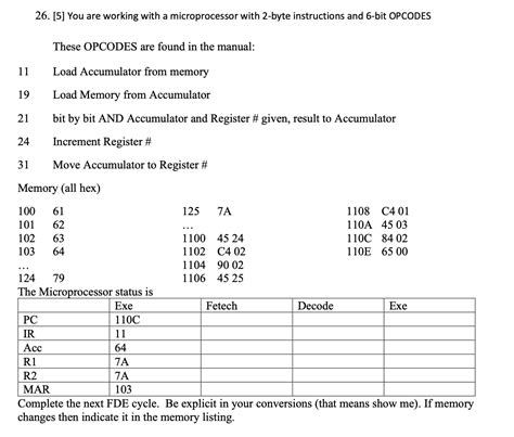 solved 26 [5] you are working with a microprocessor with