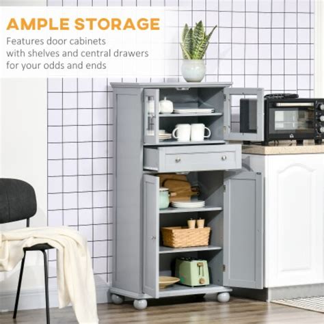 52 Modern 4 Door Kitchen Pantry Freestanding Storage Cabinet W 3
