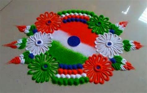 स्वतंत्रता दिवस रंगोली डिजाइन Independence Day Rangoli 15 August