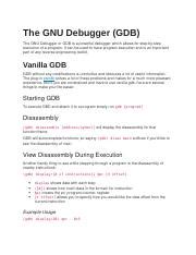The GNU Debugger Docx The GNU Debugger GDB The GNU Debugger Or GDB Is