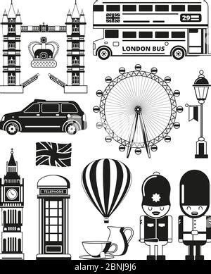 Landmarks Silhouette Set Stock Vector Image Art Alamy