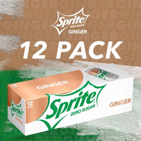 Sprite Ginger Zero Sugar Lemon Lime Diet Pop Soft Drink Soda Cans 12