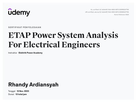 Completed Etap Power System Analysis Course Rhandy Ardiansyah Posted On The Topic Linkedin