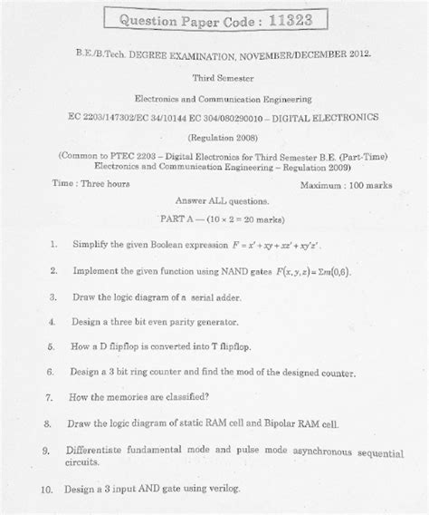 Ec2203 Digital Electronics Nov Dec 2012 Question Paper University