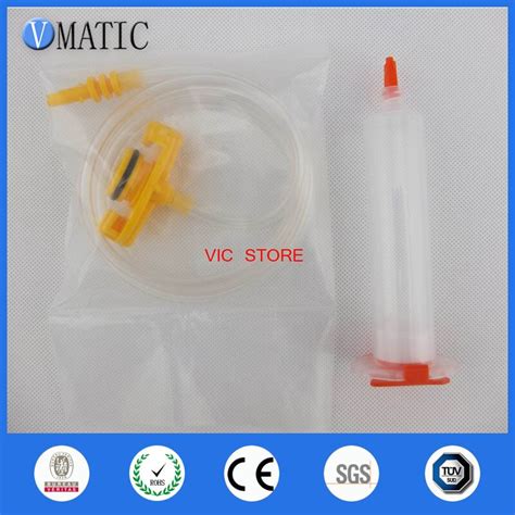 Free Shipping 10 Sets Glue Dispensing Pneumatic Syringe 55cc 55ml