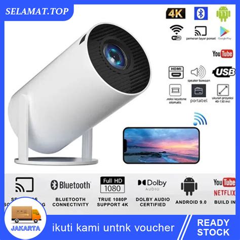 Jual Hy300 Proyektor Mini Portable Hd Smart Projector Android 11 Os 180