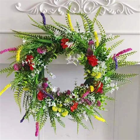 Artificial Flowers New Texas Wildflower Wreath Wall Hanging Spring