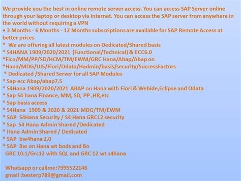 Sap Server Access For Practice At ₹ 1000 Month In Secunderabad Id