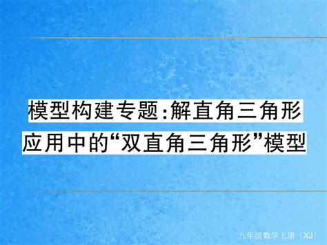模型构建专题解直角三角形应用中的双直角三角形ppt课件