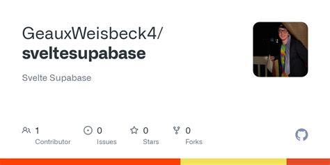 Github Geauxweisbeck4sveltesupabase Svelte Supabase