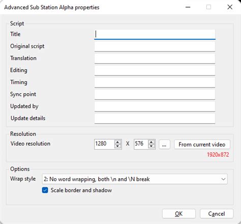 Assa Default Resolution · Issue 6317 · Subtitleeditsubtitleedit · Github