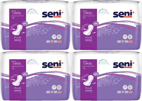Урологические прокладки Seni Lady Plus, комплект: 4 упаковки по 15 шт ...