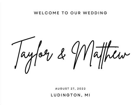Wedding Welcome Sign Template Instant Download Modern Minimalist